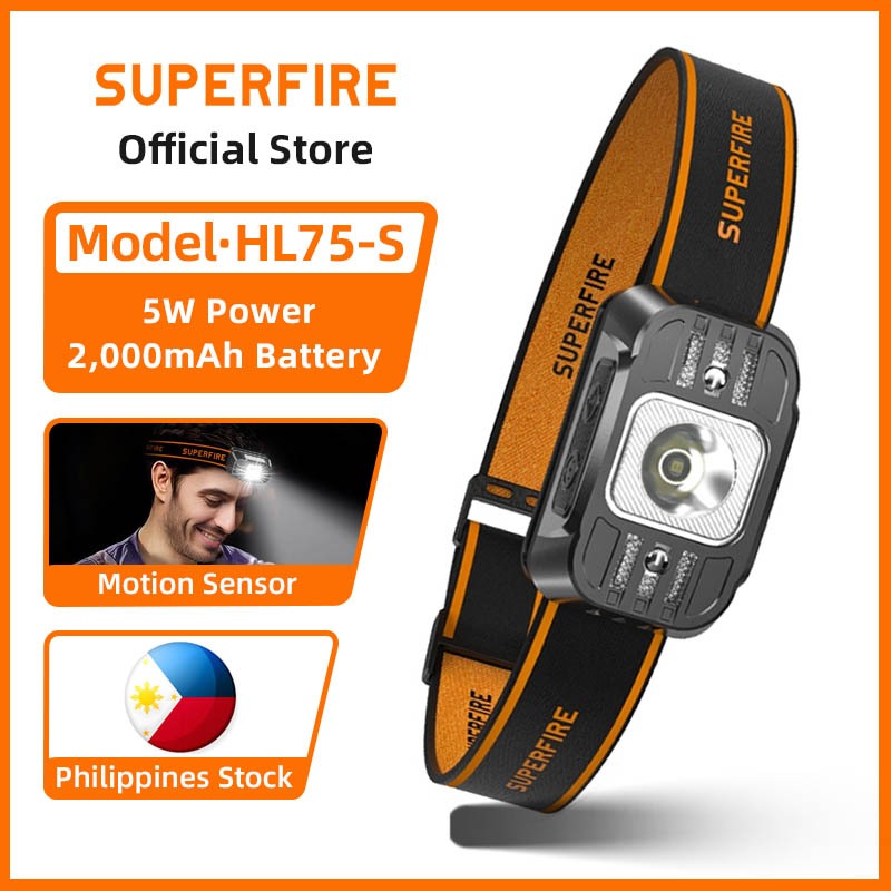 SUPERFIRE HL75-S 5W Headlight LED Rechargeable Headlamp Flashlight ...