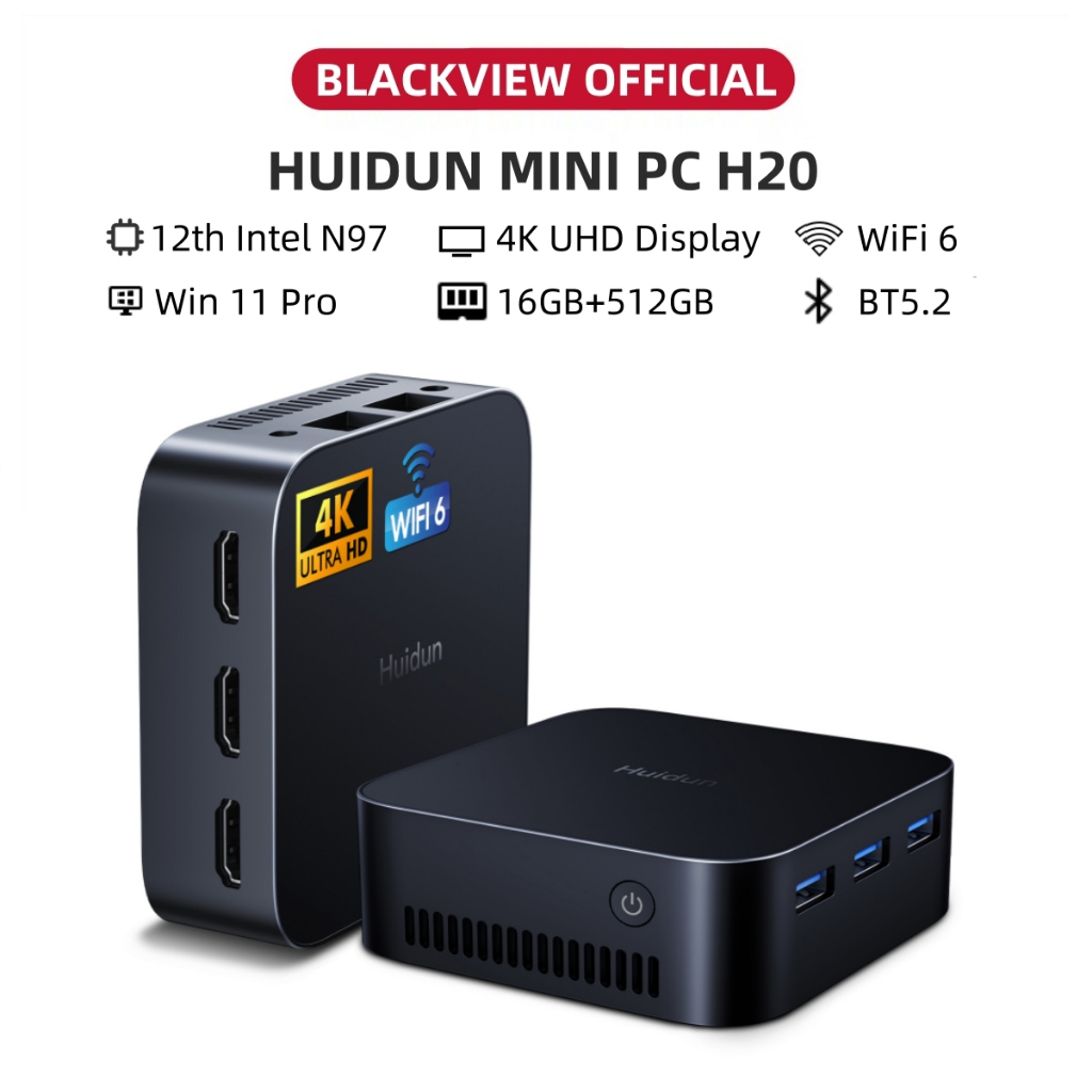 Huidun H20 Mini PC 12th Gen Intel Alder Lake N97 16GB DDR5 512GB SSD ...
