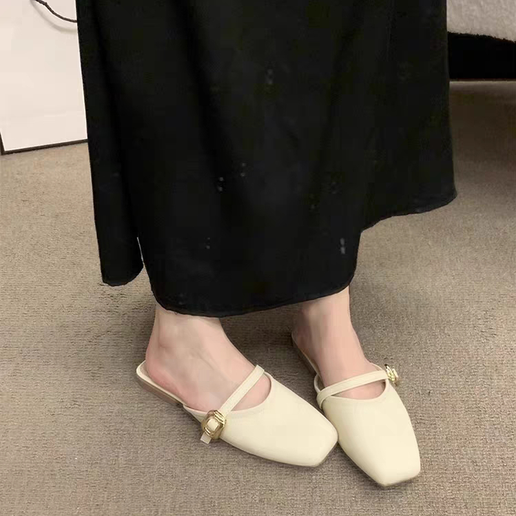 ZW Half Shoes For Women Korean Closed Toe Flat Shoes For Women Casual ...