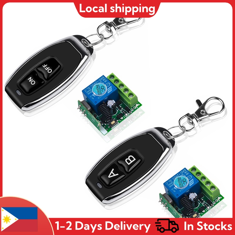 [Local Stock] DC12V 10A Relay 433Mhz Wireless RF Remote Control Switch ...