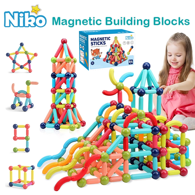 NIKO Magnetic Stick Toys Magnetic Building Blocks Big Size Set Early ...