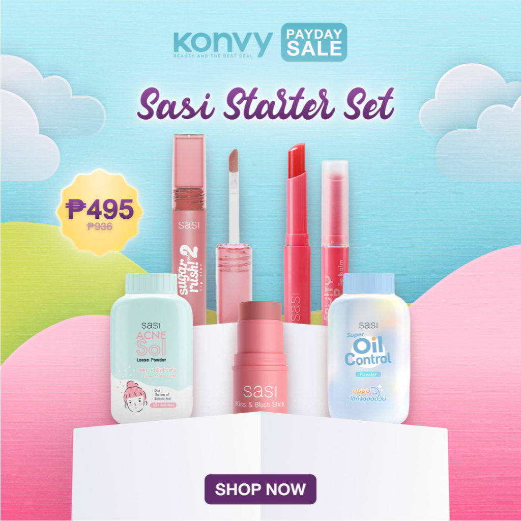 SASI Starter Set (SASI Loose Powder 50g, SASI Fruity POP Lip Balm 1.5g ...