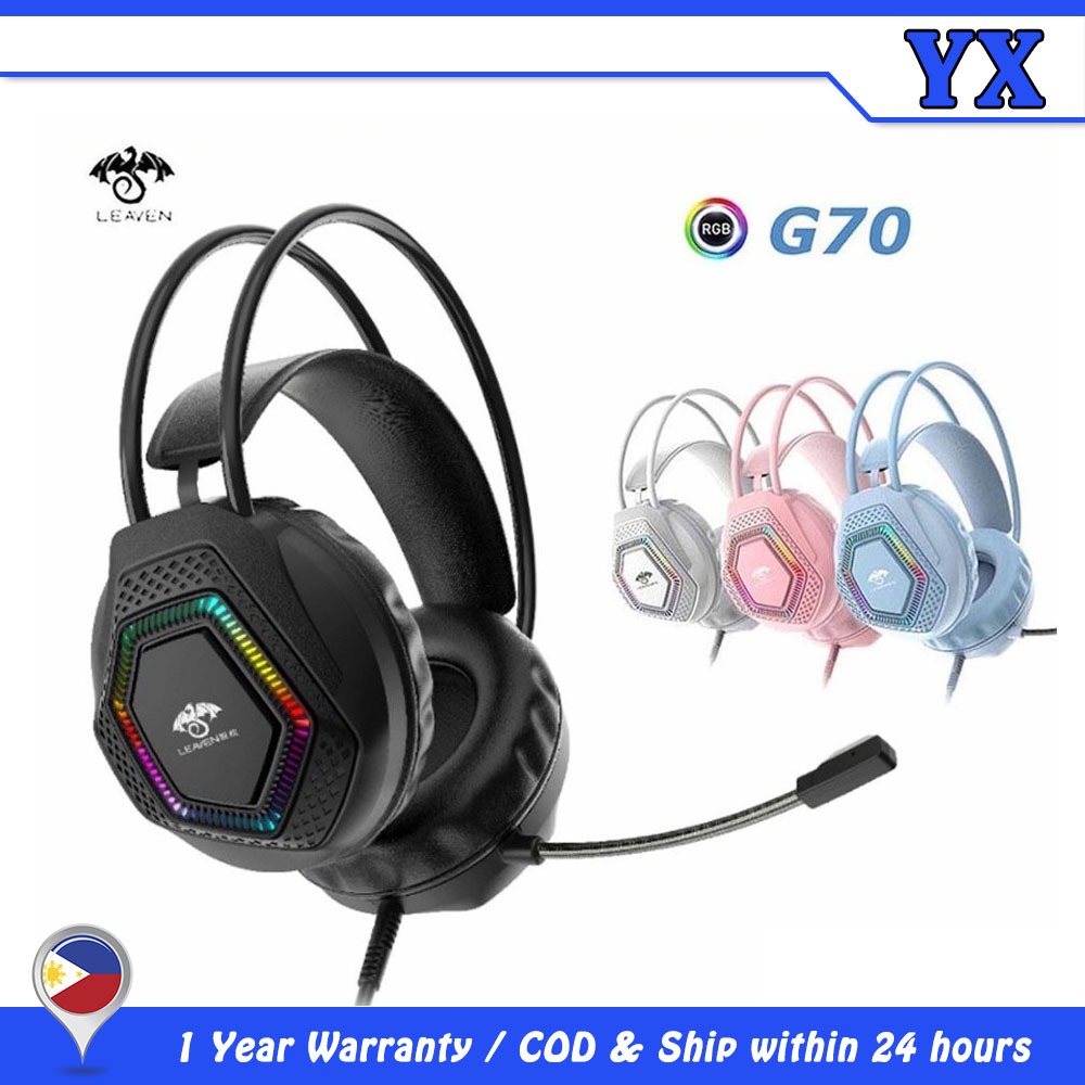 LEAVEN G70 gamingheadset wired noise reduction headset stereo surround ...