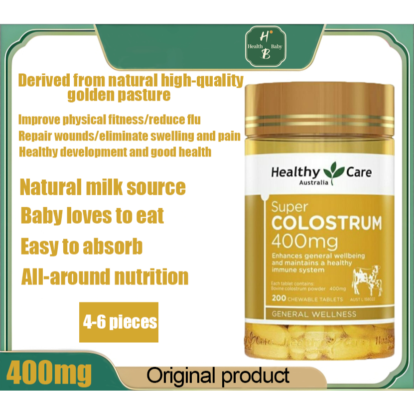 Healthy Care Super Colostrum 400mg 200 Chewable Tablets | Shopee ...