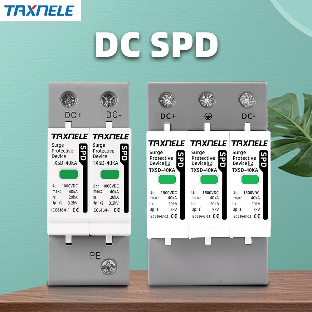 DC SPD Surge Protector 600V 800V 1000V 2P 3P 20KA 40KA 60KA Solar PV ...