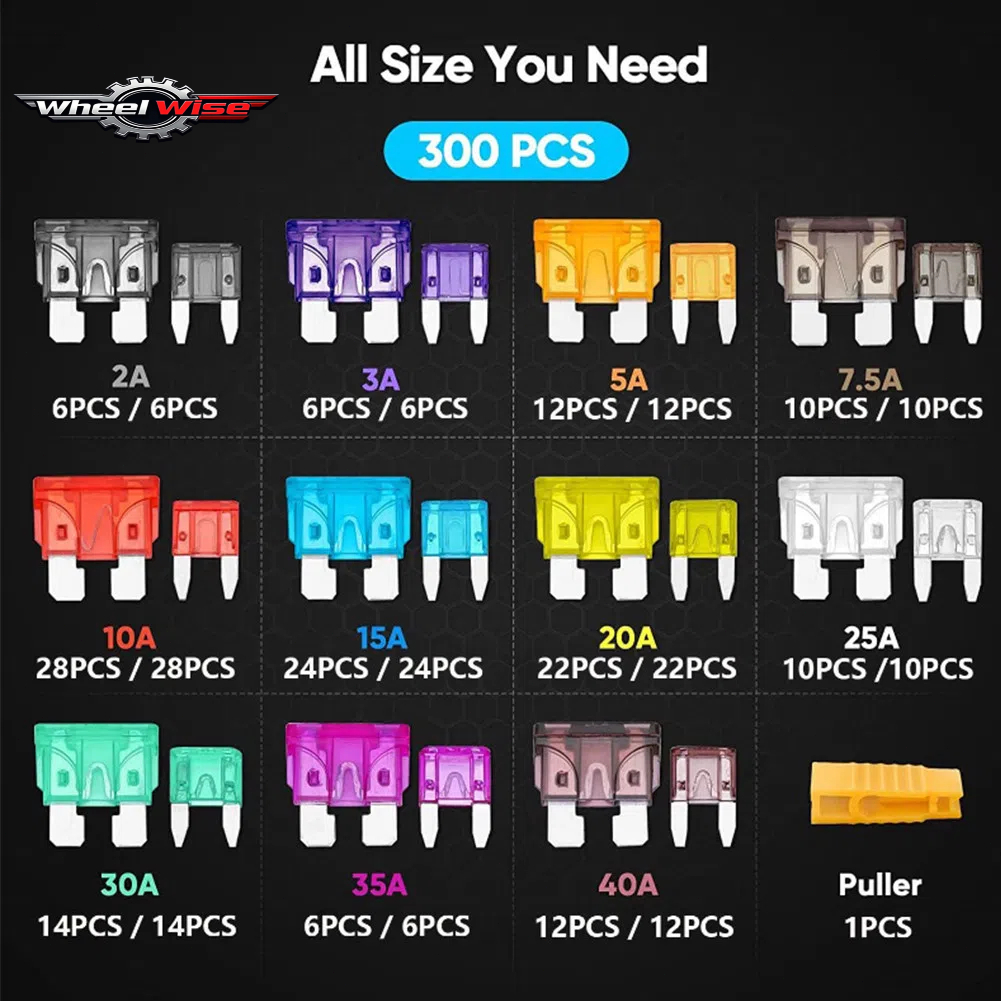 300/120PCS Automotive Fuse Auto Blade Fuse Mini and Standard Insert Car ...