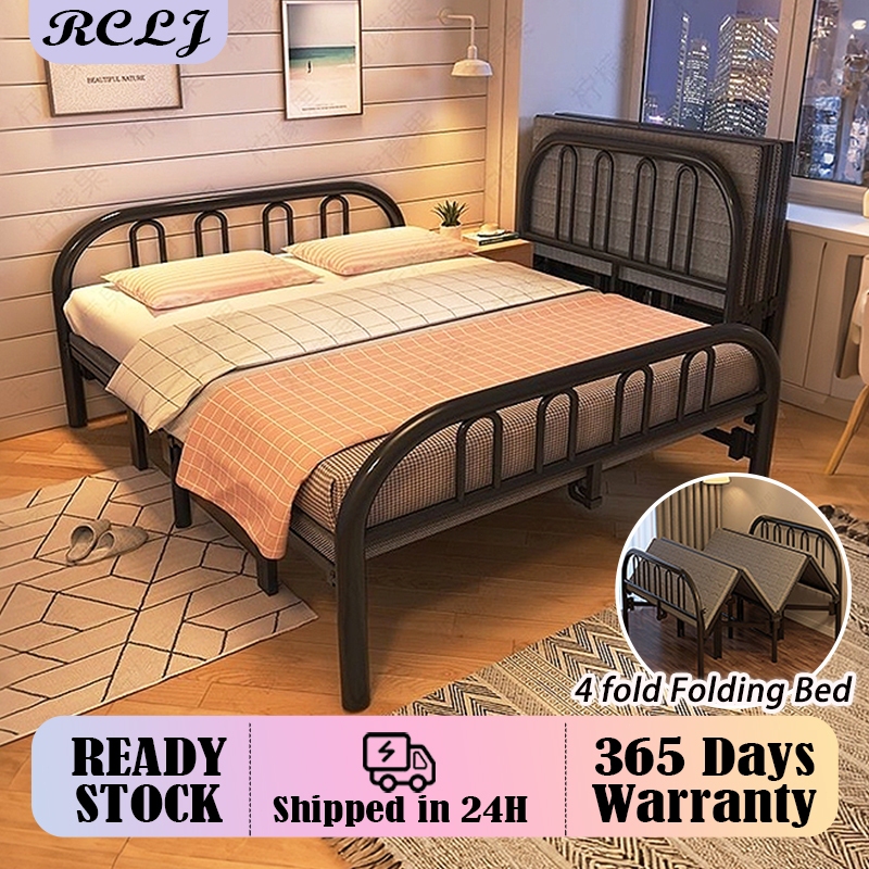 Reinforced Folding Bed Frame Double 90 / 100 / 120cm Economical ...