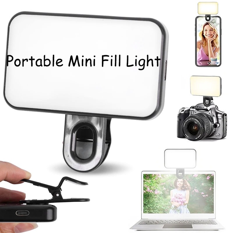 4.4 BIG SALE Portable Mini Fill Light Selfie Fill Light With clip Removable Fill Ligh ...