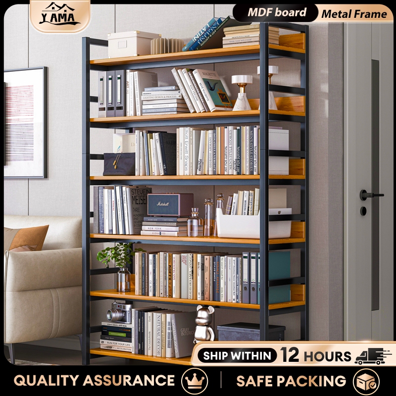 4/5/6 Layer Book Shelf Storage Rack Display Rack Steel Wooden Study ...
