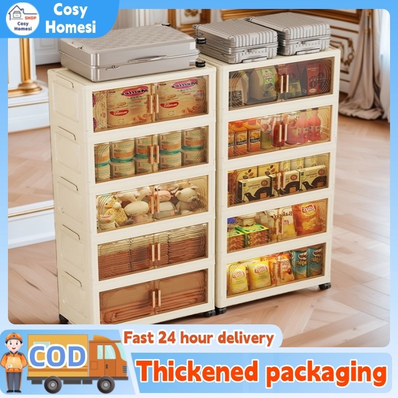 Foldable Cabinet for Kitchen Plastic Folding Storage Cabinet Organizer ...