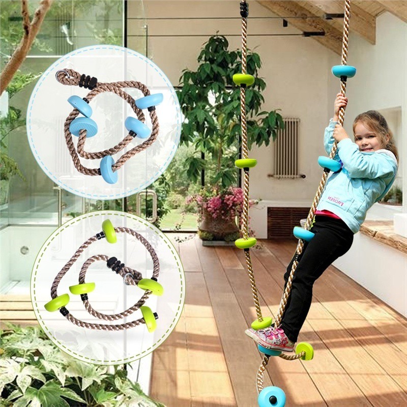 Kids Climbing Ropes Children Swing Disc Climbing Plastic Ladder with 5 ...