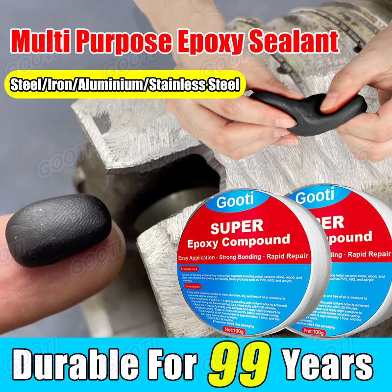 GOOTI Multi Purpose Epoxy Compond Putty Sealant Mud Metal Bonding Shaping Crack Steel and ...