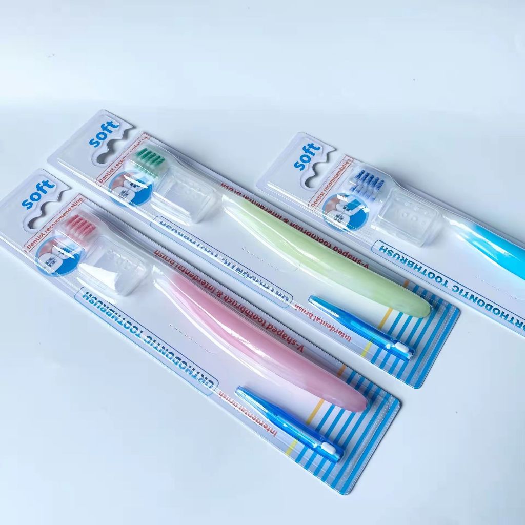 Orthodontic concave toothbrush+interdental brush | Shopee Philippines