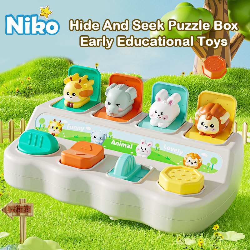 NIKO Hide and Seek Animal Pop Switch Box Montessori Toy Early ...