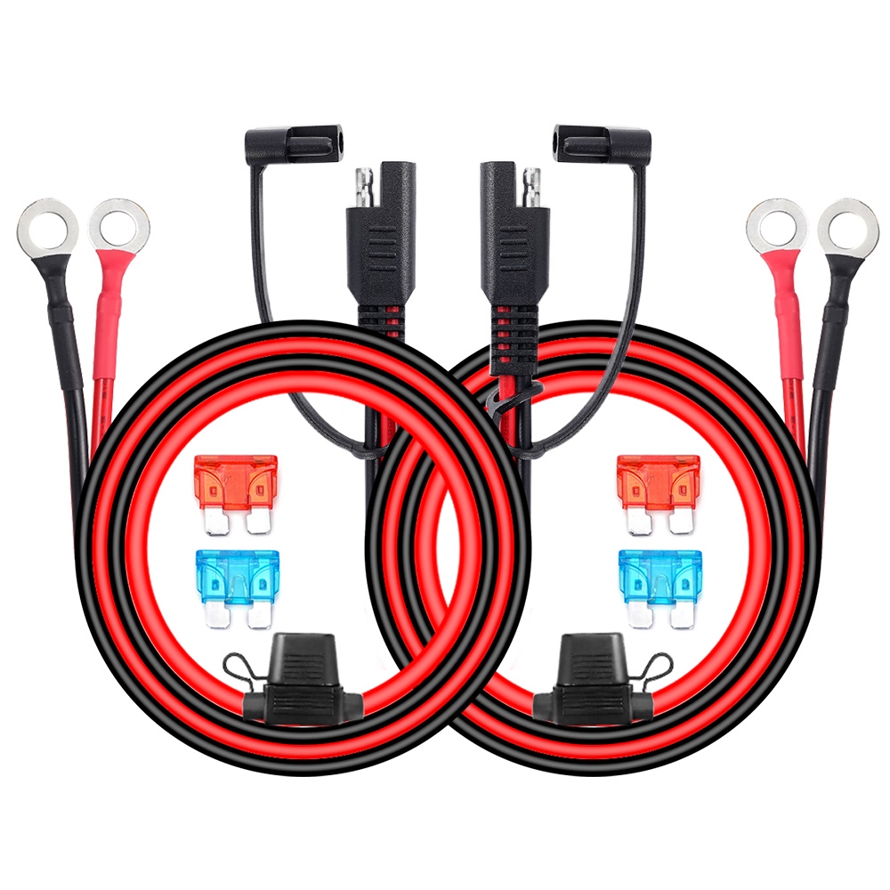 1/2set Cable With Fuse Terminal 16AWG Quick Release SAE O Connector ...