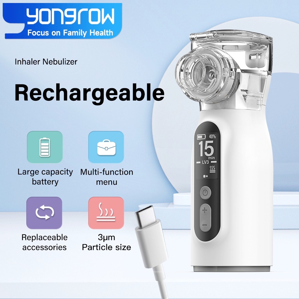 Yongrow Rechargeable Mesh Nebulizer Portable Machine For Asthma Machine ...