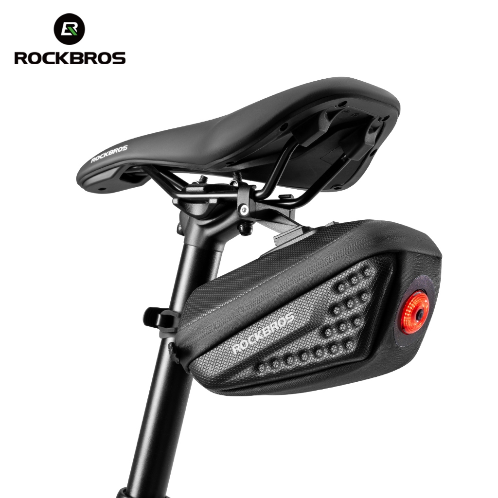 ROCKBROS Bicycle Saddle Bag with Taillight Tail Bag Durable MTB Road ...