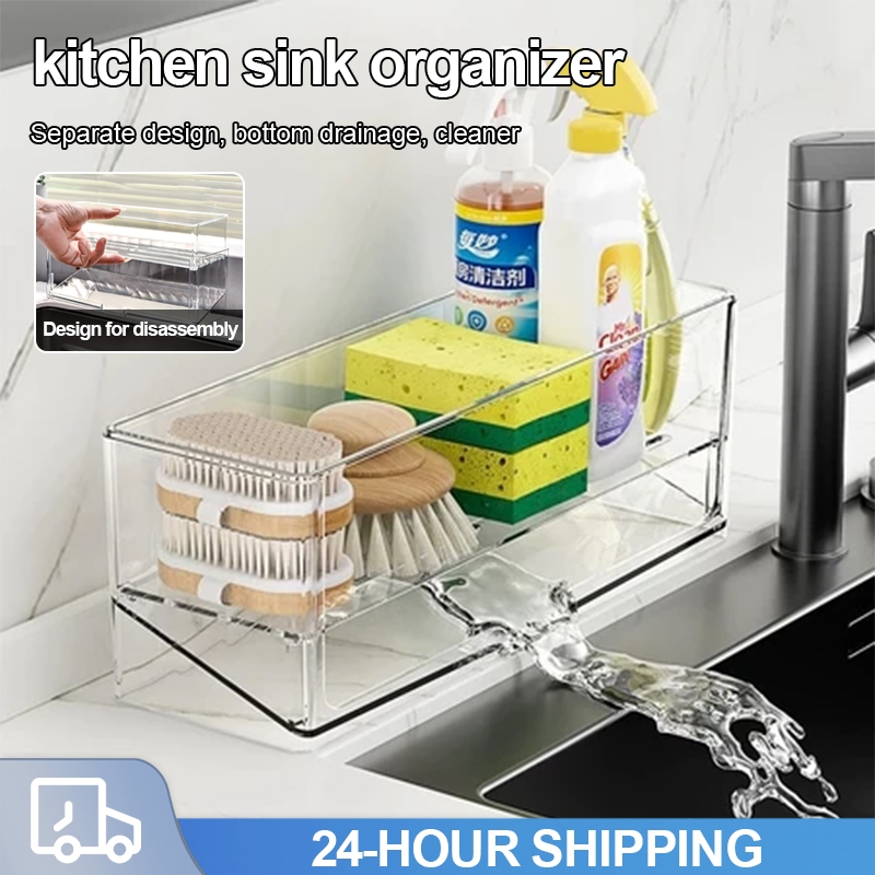 kitchen organizer storage rack sponge drainer sponge holder kitchen ...