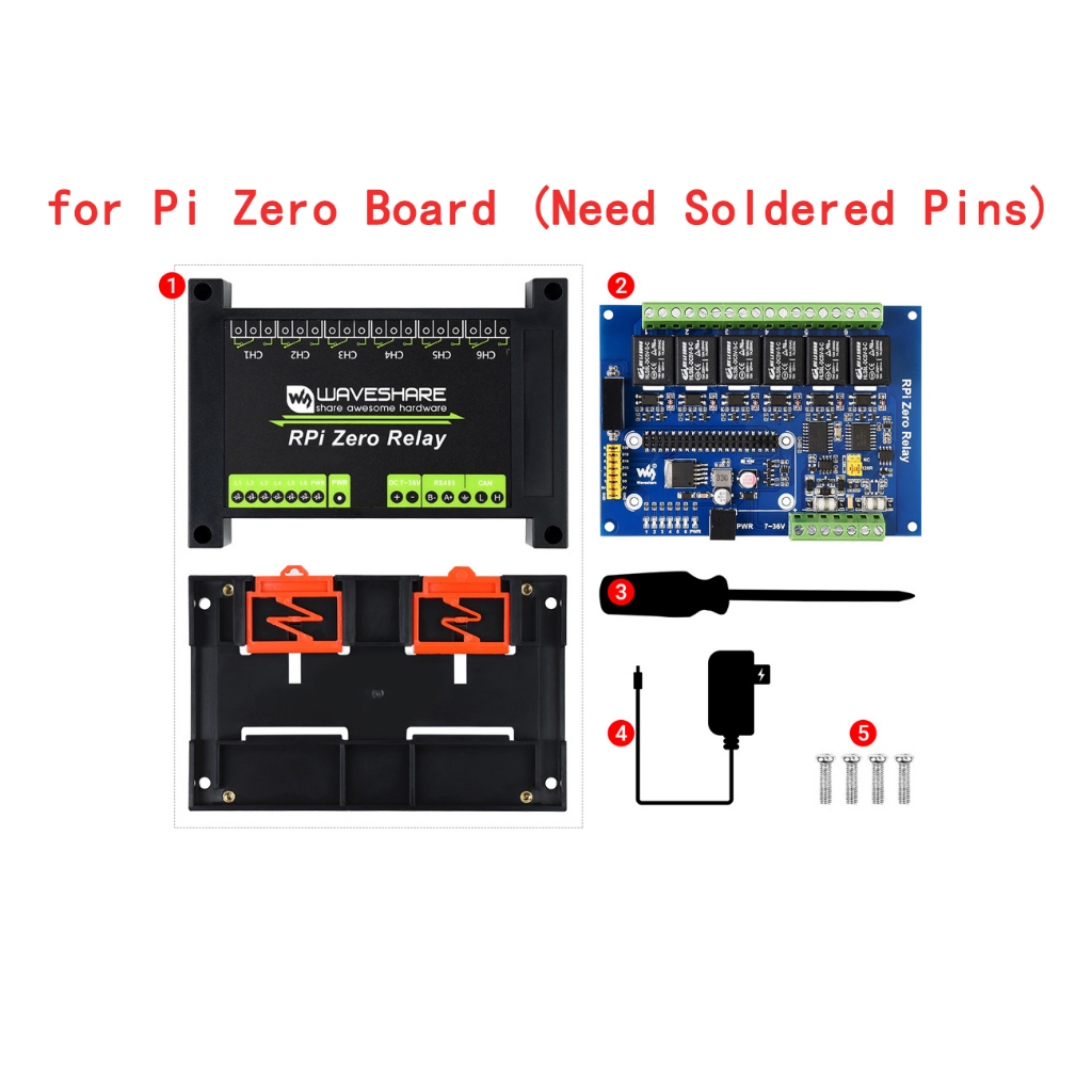 Industrial 6-Channel Relay IoT Projects RS485 CAN Expansion Board Compatible With RPI RasPi ...