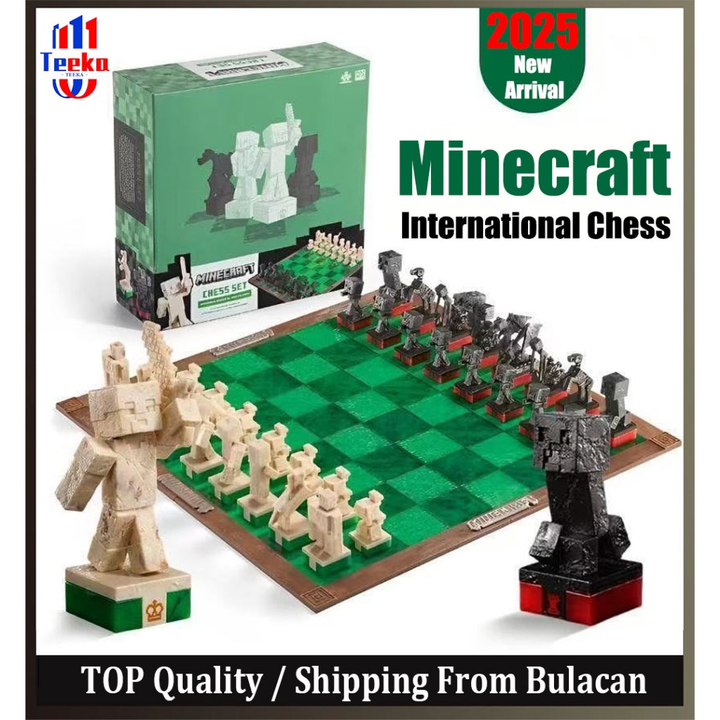 The Noble Collection Minecraft Chess Set Chess Board Game for Famliy ...
