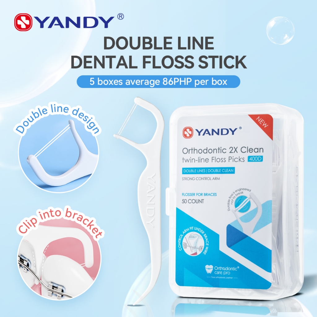 YANDY Dental Floss for Braces/Orthodontics Oral Steel Comfort | Shopee ...