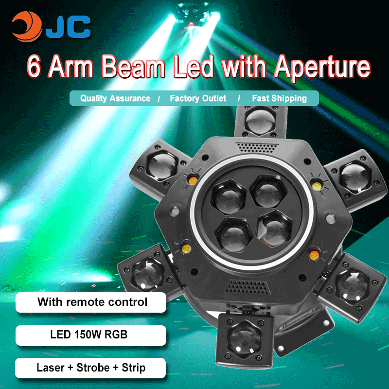 JC 6 Arm Beam Light with Aperture 150W Moving Head RGB 2 in 1 Beam ...