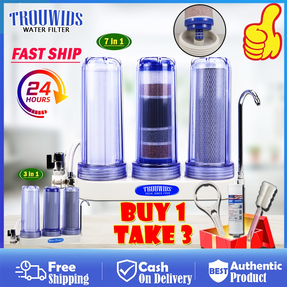 TROUWIDS Leakproof 3 Stages Water Filter Water Purifier Complete Set ...