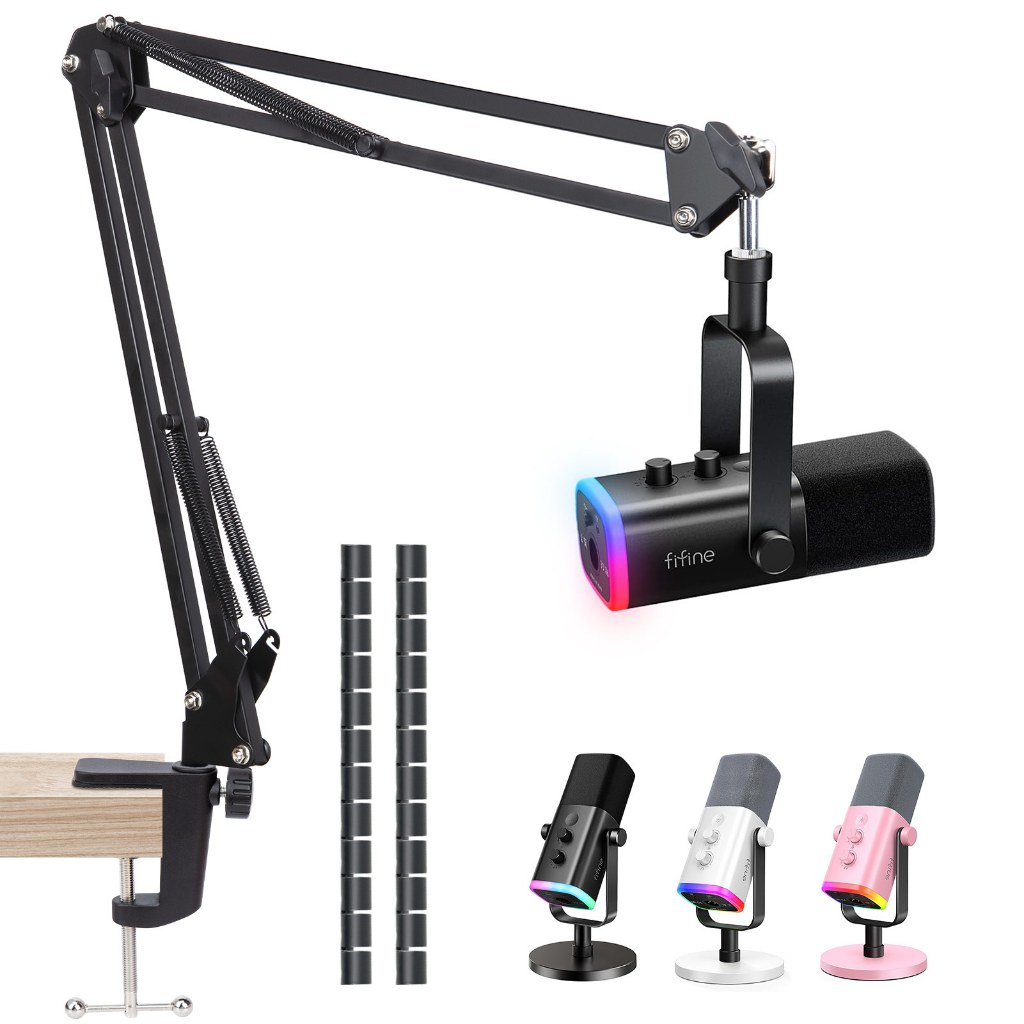 SUNMON Fifine AM8 Boom Arm - Metal Scissor Mic Boom Arm for Fifine Mic ...