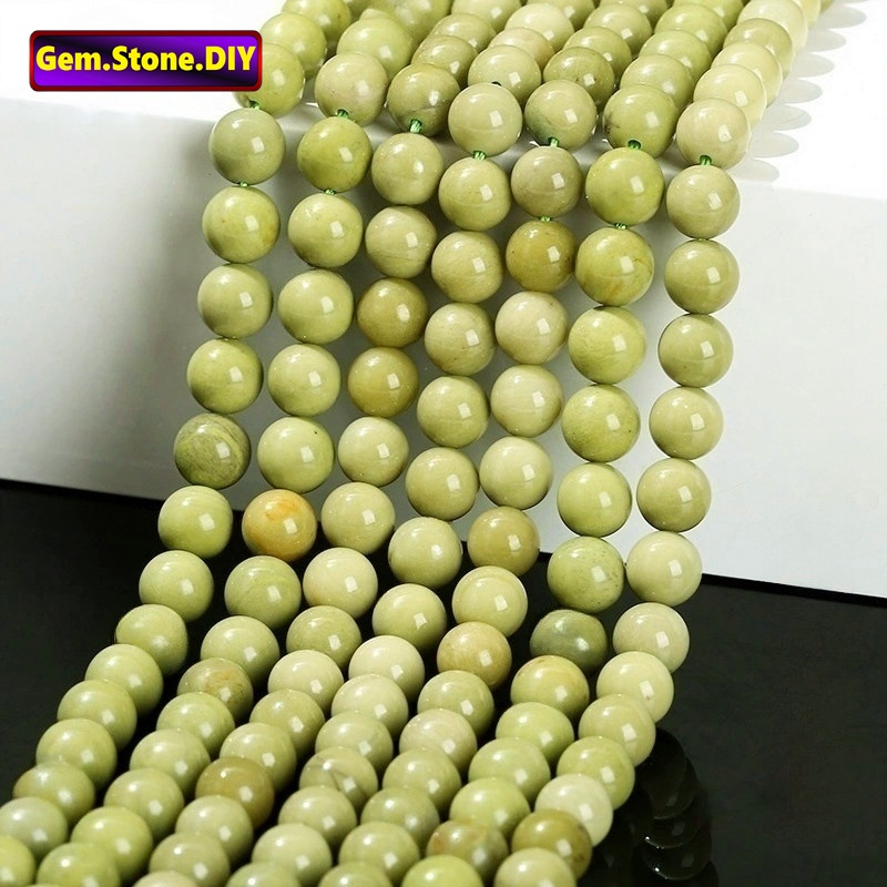 Avocado Alashan Agate Natural Stone，Loose Bead Spacer for Bracelet ...
