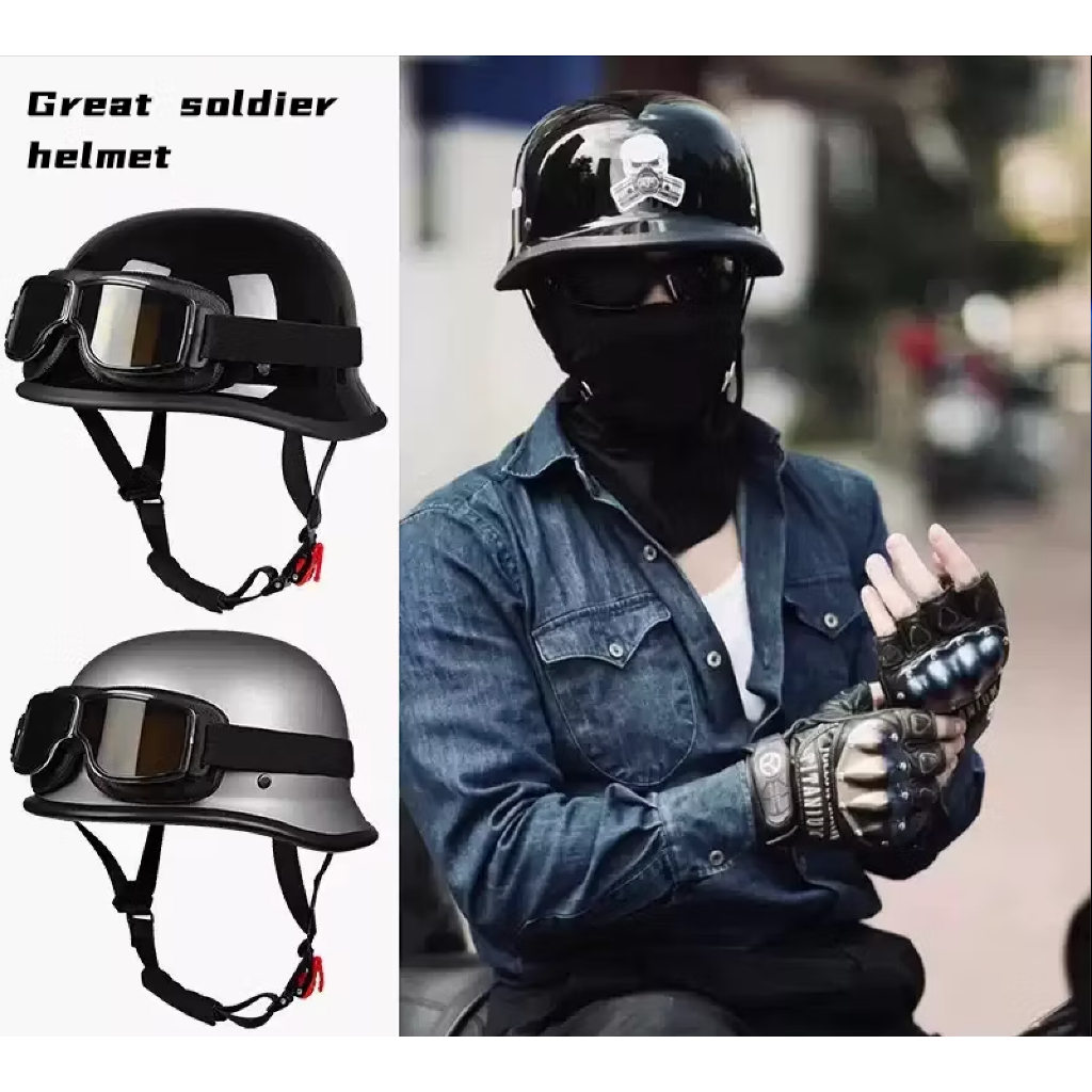 Retro Helmet German Helmet Unique Half Helmet Men Women Harley ...