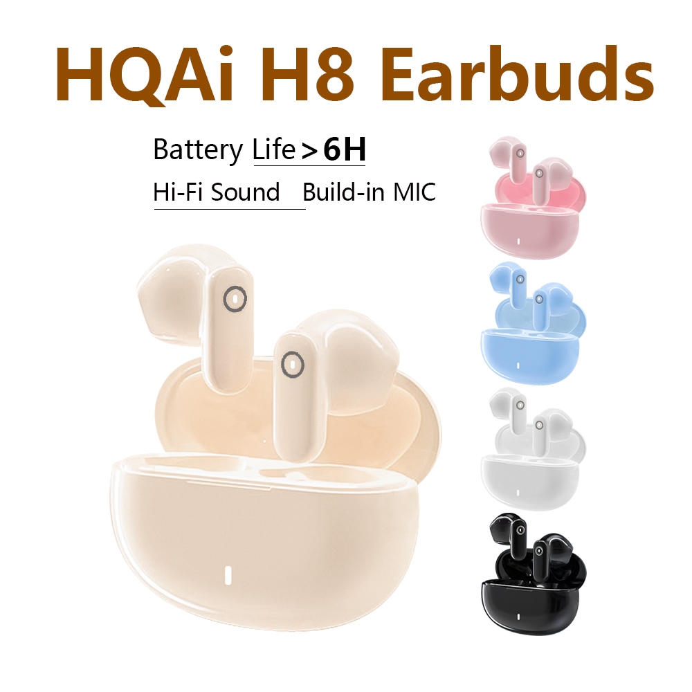 HQAi H8 Earbuds Build-in Mic Hi-Fi Sound Waterproof Bluetooth Earphones ...