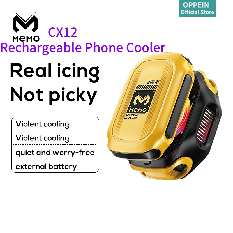 MEMO CX12 Phone Cooler Rechargeable 2000MAh RGB Semiconductor Live ...