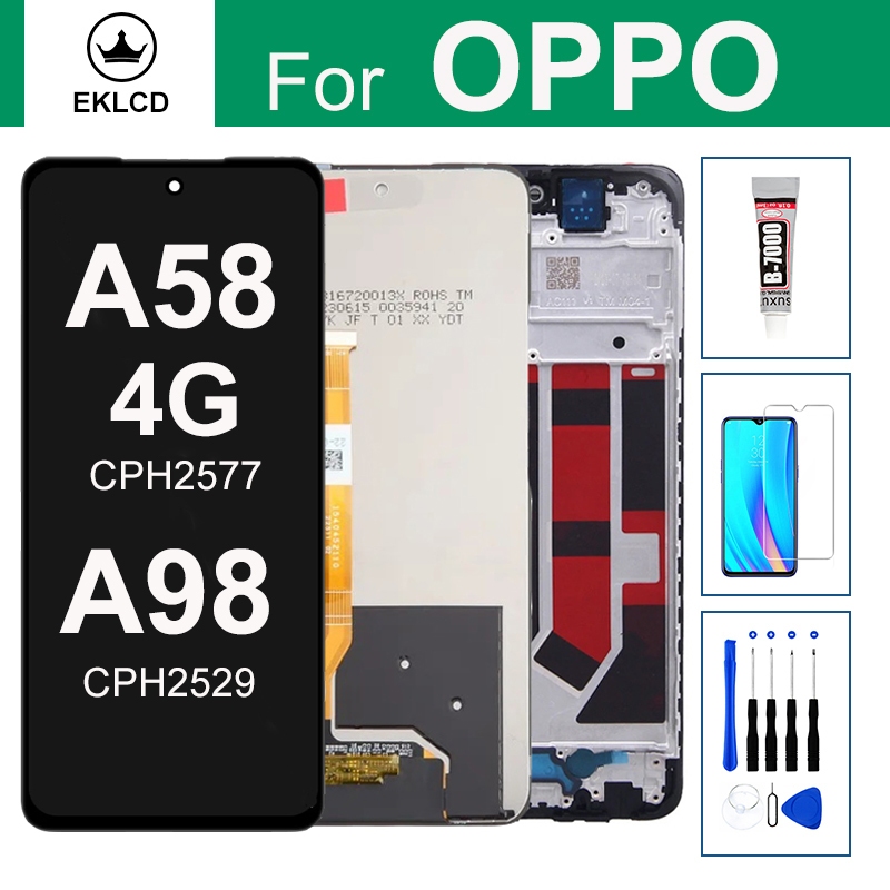 6.72“ Screen For OPPO A58 4G CPH2577 A98 5G CPH2529 LCD Display Touch ...