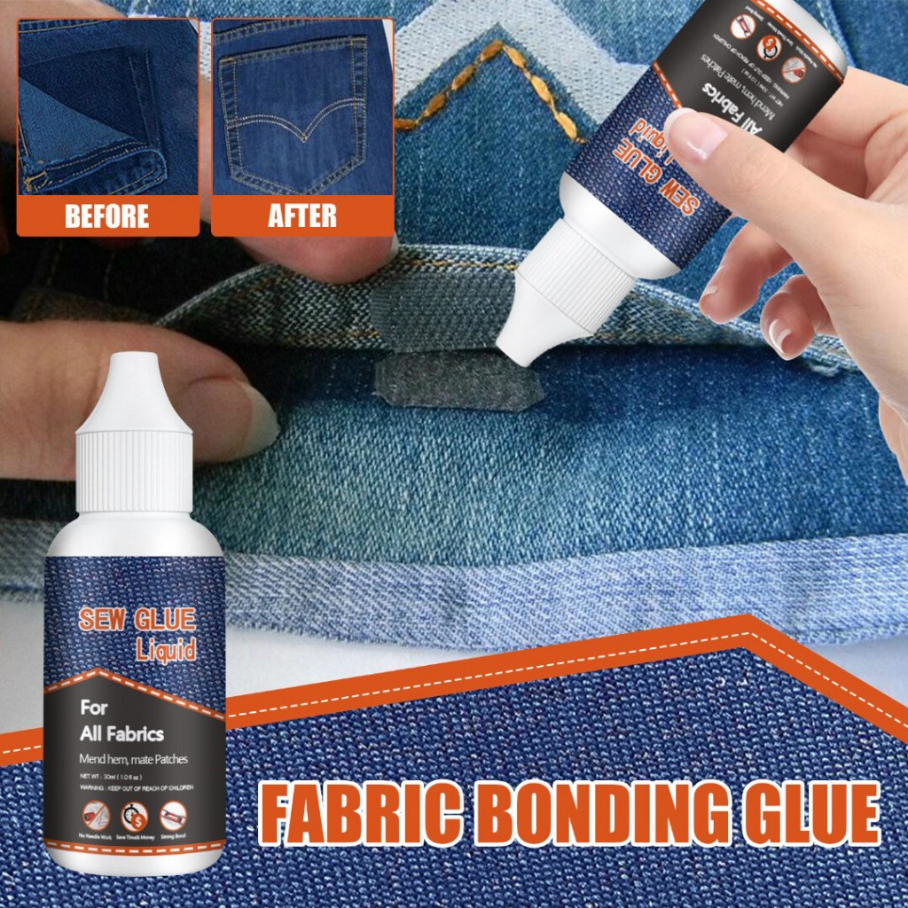 Dry Fabric Glue Stitch Liquid Sewing-Bonding Repair Clothes Ultra-Stick ...