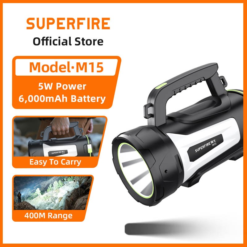 SUPERFIRE M15 5W LED Flashlight Multifunctional Waterproof Torch Light ...