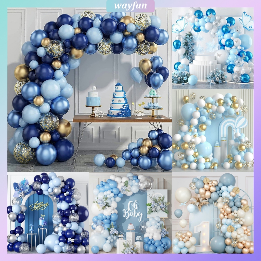 Navy Blue Metallic Balloon Macaroon Blue Gold Latex Balloons Party ...