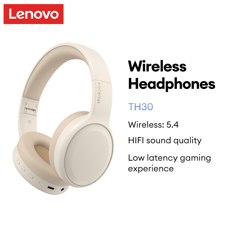Lenovo TH30 Bluetooth Headphone Noise Reduction Smart Touch With Mic ...