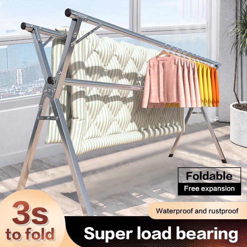 Foldable Sampayan Stainless Steel Clothes Hanger Drying Rack Indoor ...