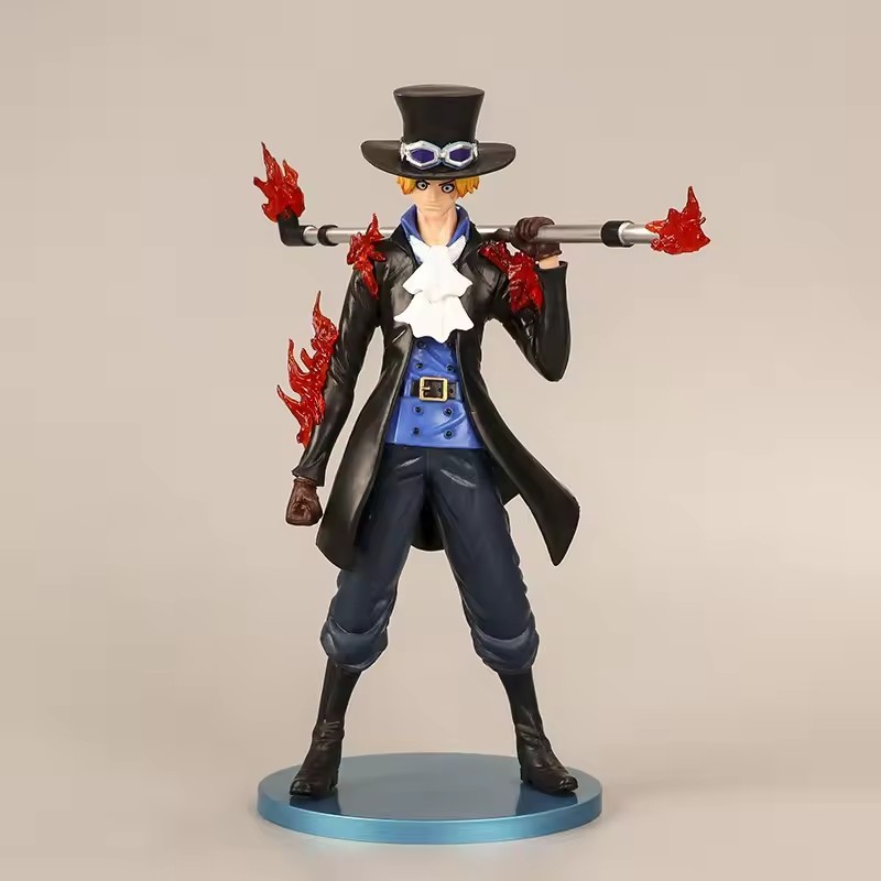 23cm Anime One Piece Mera-mera Fruit Sabo PVC Action Figure Statue ...