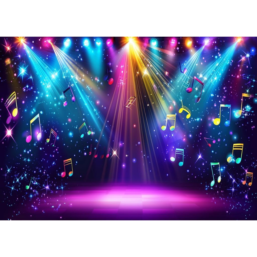 Rainbow Stage Photography Backdrop Colorful Disco Background Rock Music ...
