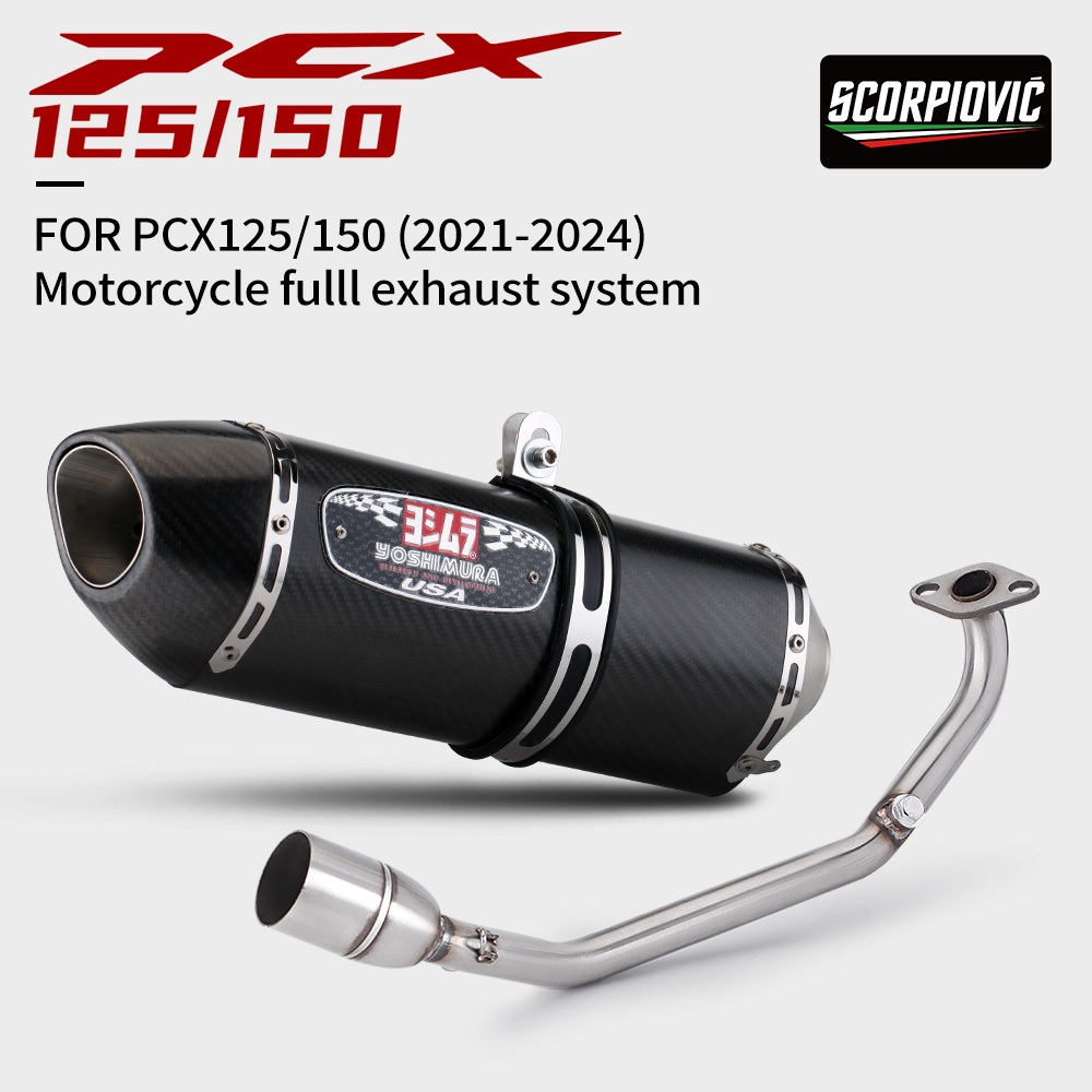 Slip On For PCX125 PCX150 PCX 125 PCX 150 2021 2022 2023 Muffler Exhaust Escape Motorcycle Front ...
