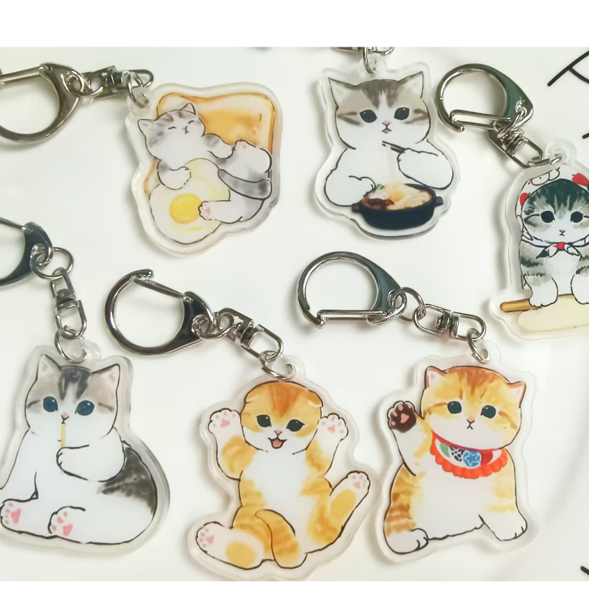 Shark Cat Acrylic Keychains Cartoon Colorful Keyring Funny Backpage ...