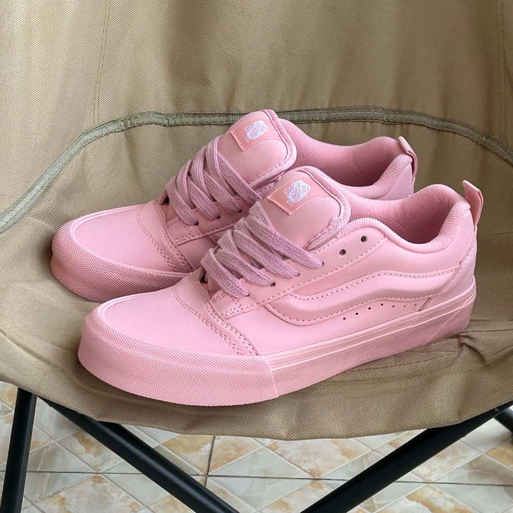 NS All-match Full leather pink classic retro knu low cut bread shoes ...