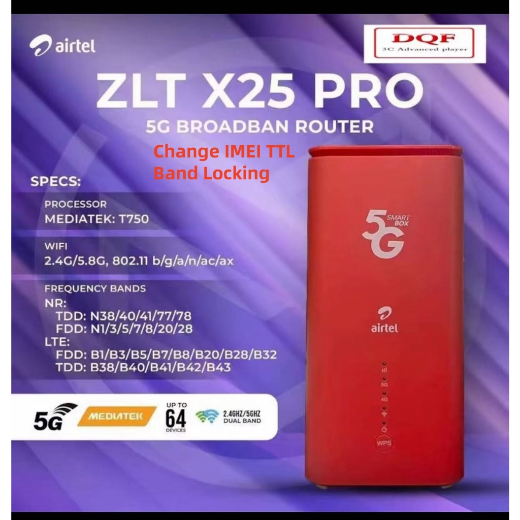ZLT X25 Pro 5G BROADBAN ROUTER MEDIATEK: T750 Dual band 2.4c/5.8G UP TO 64 DEVICES | Shopee ...