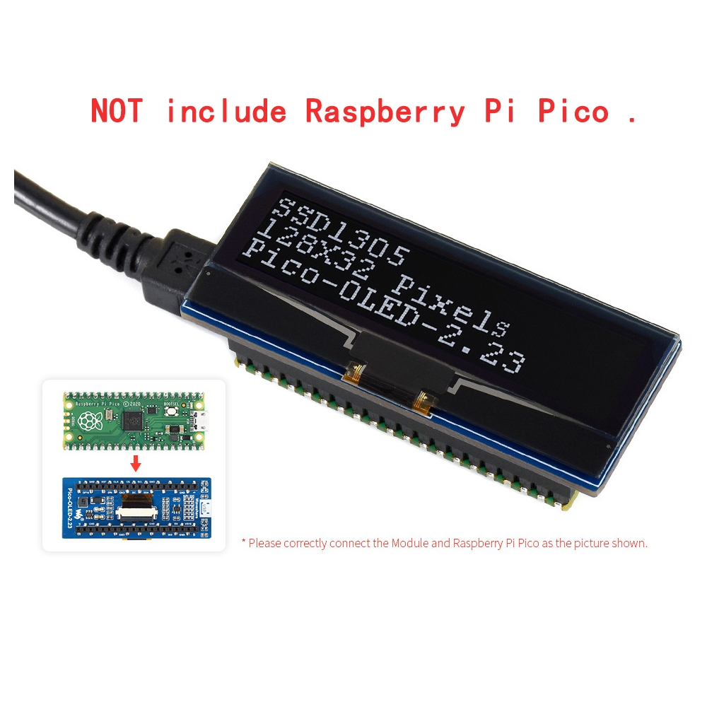 2.23inch 128X32 OLED Display Screen Module HAT for RasPi RPI Raspberry ...