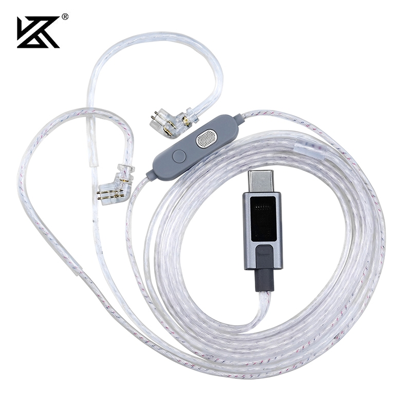 KZ M2 Earphone Cable Type C Dual Mic Silver Plated Upgrade IEM Cables ...