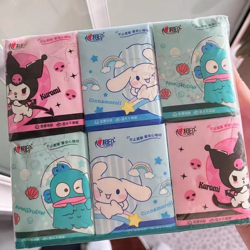 Heart-to-heart Handkerchief Paper Sanrio Co-Branded 4 Layers 7 Pieces ...