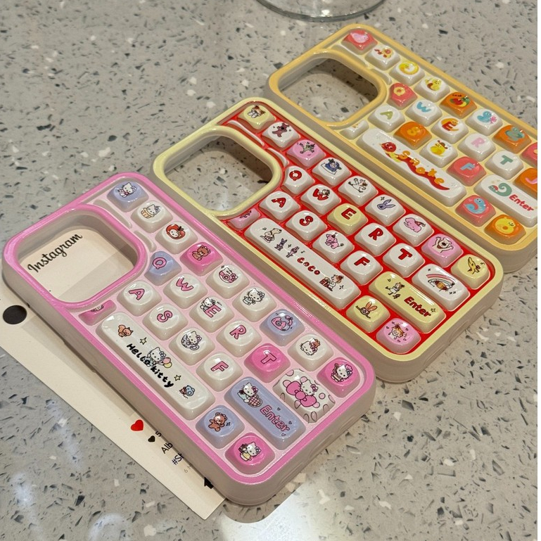 New Ins Cute pattern Hello Kitty keyboard cardboard phone case for ...