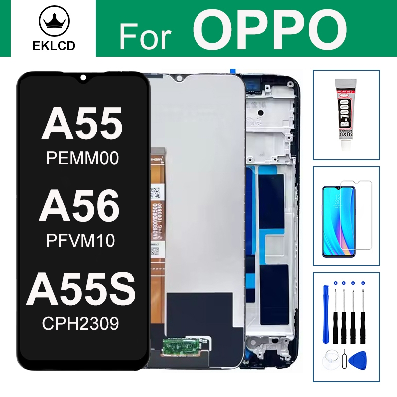 LCD For OPPO A55 A55S A56 5G CPH2309 PFVM10 Display Touch Screen Digitizer Assembly With Frame ...