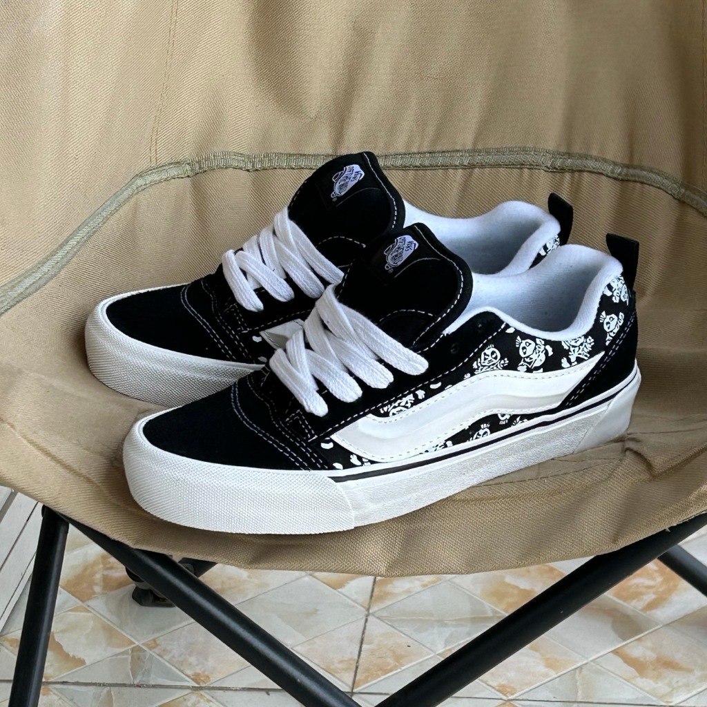 Vans Knu Skool vans Bread Shoes Gray Lace-Up Shock-Absorbing Wear ...